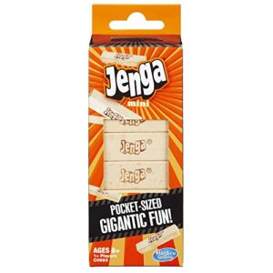 hasbro gaming jenga mini game, brown/a, for ages 6+ years