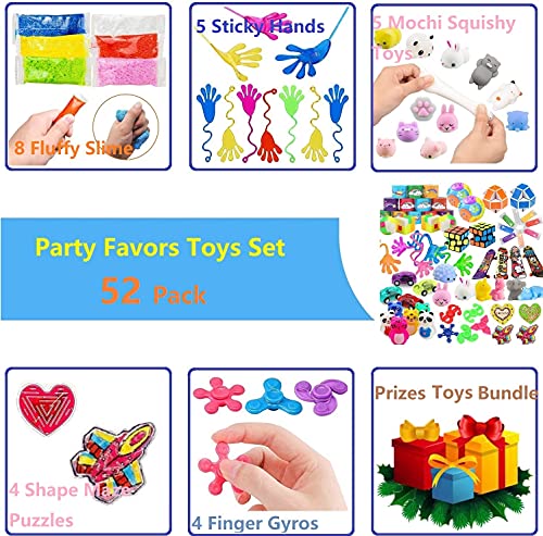 52 Pcs Party Favors for Kids 4-8, Birthday Gift Toys, Stocking Stuffers, Treasure Box Toys, Carnival Prizes, School Classroom Rewards, Pinata Stuffers, Goodie Bags Filler for Boys and Girls 8-12