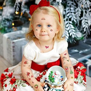 Jctato 10 Sheets Christmas Temporary Tattoos for Kids Stocking Stuffers Fake Tattoos Kids Stickers for Boys Girls Christmas Eve Gift Party Favors