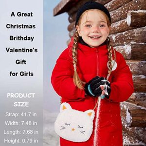 Krinisou Christmas Crafts and White Cat Purse for Kids 5-12, Christmas Stocking Stuffers for Kids Xmas Present