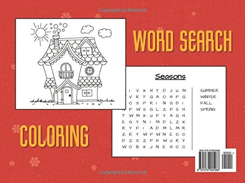 Stocking Stuffers for Kids: word search puzzles and coloring pages ages 4-9