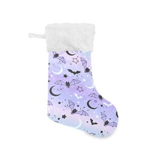 kigai christmas stockings cute bats starry sky large candy stockings stuffers kids cute xmas sock decorations 1pc for home holiday party 12″ x18″