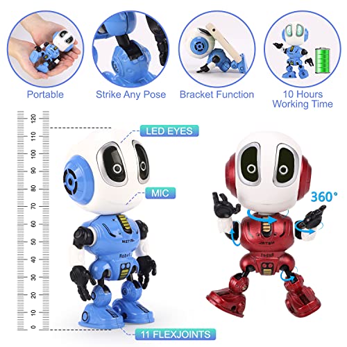 Stocking Stuffers, Rechargeable Talking Robots for Kids, Mini Robot Toys That Repeats What You Say and Help Toddlers Talking, Toys for Age 3+ Boys and Girls Gift (Purple Blue)