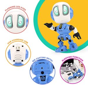 Stocking Stuffers, Rechargeable Talking Robots for Kids, Mini Robot Toys That Repeats What You Say and Help Toddlers Talking, Toys for Age 3+ Boys and Girls Gift (Purple Blue)