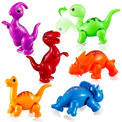 Hungdao 6 Pcs Flexible Cartoon Dinosaurs Toys Dinosaur Stretchy Toys Twistable Rotatable Educational Toys Stocking Stuffers for Boys Girls Gifts