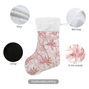 Kigai Christmas Stockings Traditional Floral Pattern Large Candy Stockings Stuffers Kids Cute Xmas Sock Decorations 1PC for Home Holiday Party 12" x18"