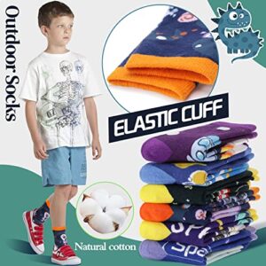 Welwoos Boys Kids Socks Crazy Fun Novelty Funny Cotton Crew Children Teenage Boys Gift Stocking Stuffers Socks 6 Pairs (Astronaut,5-8Y)