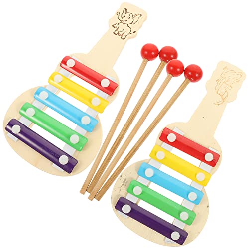 ERINGOGO 2 Sets Xylophone for Kids and Toddlers with Mallets Wooden Musical Instrument for Baby Boys and Girls Preschool Percussion Birthday Gift and Stocking Stuffer