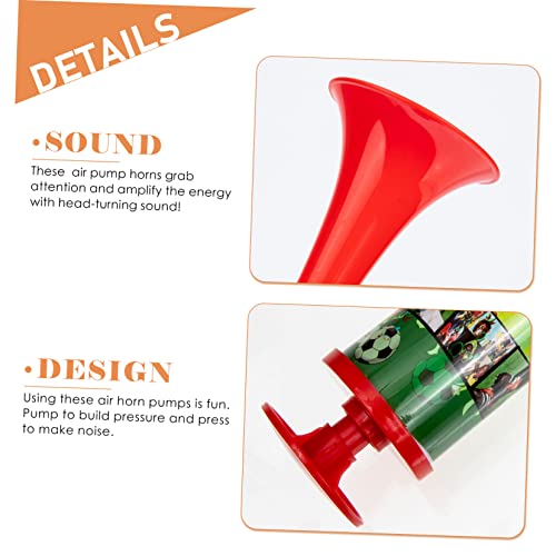 Hoement 6 Pcs Hand Push Cheering Horn Kids Football Gifts Marine Air Horn Kids Sports Toys Party Celebration Horn Cheering Props Stocking Stuffers Handheld Air Pump Horn Fan Cheering Horn