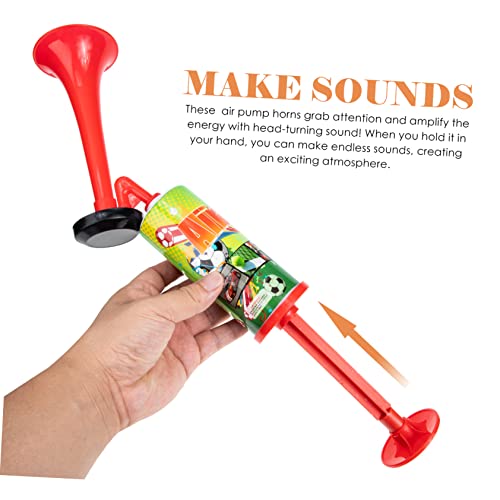 Hoement 6 Pcs Hand Push Cheering Horn Kids Football Gifts Marine Air Horn Kids Sports Toys Party Celebration Horn Cheering Props Stocking Stuffers Handheld Air Pump Horn Fan Cheering Horn