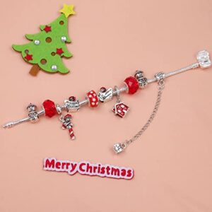 leizhang Christmas Bracelets Women, Snowman Red House Jewelry Bracelet, Christmas Stocking Stuffers Holiday Party Favors for Women Girls Kids