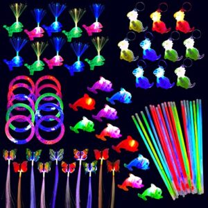 S SWIRLLINE 185 PCS Christmas Party Favors for Kids Prizes - Glow in The Dark Bulk Toys Pinata Fillers - Christmas Stocking Stuffers and Light Up Party Supplies