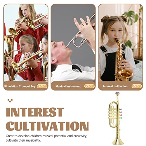 ibasenice Toy Trumpet Kids Trumpet Plastic Trumpet Model Party Noise Maker Musical Instruments Gift Christmas Stocking Stuffers for Boys Girls Golden