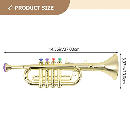 ibasenice Toy Trumpet Kids Trumpet Plastic Trumpet Model Party Noise Maker Musical Instruments Gift Christmas Stocking Stuffers for Boys Girls Golden