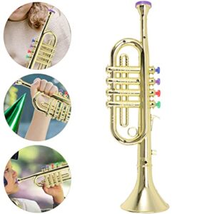 ibasenice Toy Trumpet Kids Trumpet Plastic Trumpet Model Party Noise Maker Musical Instruments Gift Christmas Stocking Stuffers for Boys Girls Golden