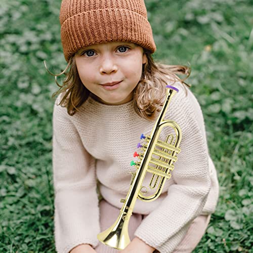 ibasenice Toy Trumpet Kids Trumpet Plastic Trumpet Model Party Noise Maker Musical Instruments Gift Christmas Stocking Stuffers for Boys Girls Golden