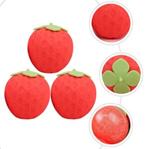 TOYANDONA Fruit Stress Balls Fidget Toys, 3Pcs Slow Strawberry Kawaii Fruit Squeeze Pack Party Favors for Kids Classroom Prize, Birthday Pinata Goodie Bag Filler, Christmas Stocking Stuffers