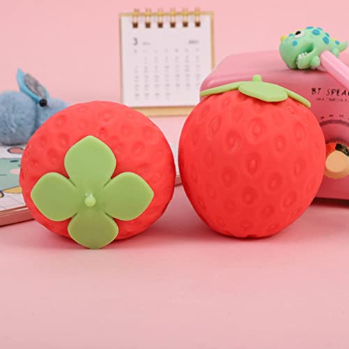 TOYANDONA Fruit Stress Balls Fidget Toys, 3Pcs Slow Strawberry Kawaii Fruit Squeeze Pack Party Favors for Kids Classroom Prize, Birthday Pinata Goodie Bag Filler, Christmas Stocking Stuffers