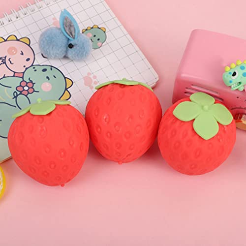 TOYANDONA Fruit Stress Balls Fidget Toys, 3Pcs Slow Strawberry Kawaii Fruit Squeeze Pack Party Favors for Kids Classroom Prize, Birthday Pinata Goodie Bag Filler, Christmas Stocking Stuffers