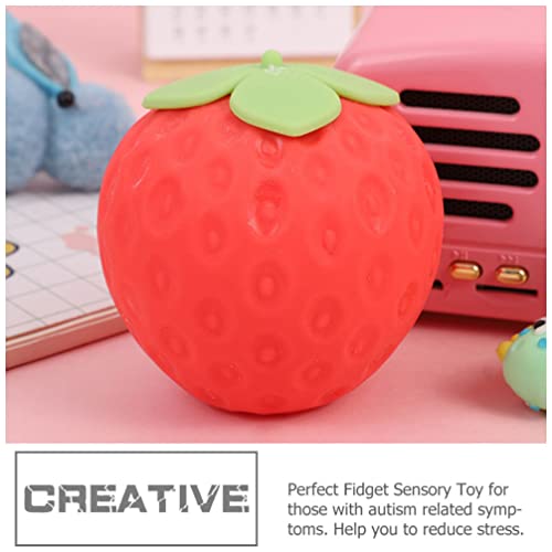 TOYANDONA Fruit Stress Balls Fidget Toys, 3Pcs Slow Strawberry Kawaii Fruit Squeeze Pack Party Favors for Kids Classroom Prize, Birthday Pinata Goodie Bag Filler, Christmas Stocking Stuffers