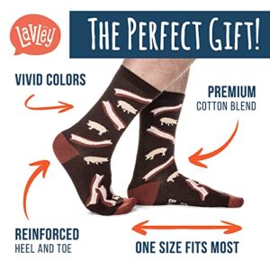 Lavley If You Can Read This - Funny Socks Novelty Gift For Men, Women and Teens (Bacon)