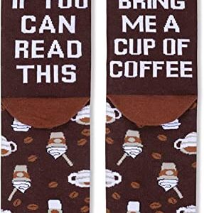 Zmart Funny Saying Socks Coffee Socks Coffee Gifts for Men Teens, Coffee Lovers Gifts for Him If You Can Read This Bring Me Coffee Coffee Stocking Stuffers