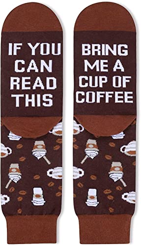 Zmart Funny Saying Socks Coffee Socks Coffee Gifts for Men Teens, Coffee Lovers Gifts for Him If You Can Read This Bring Me Coffee Coffee Stocking Stuffers