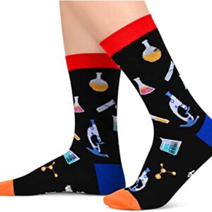 sockfun Science Socks Science Gifts for Teens Scientist Gifts Chemistry Socks Chemistry Gifts for Men Women, Gifts for Science Lovers Science Stocking Stuffers