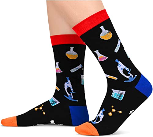 sockfun Science Socks Science Gifts for Teens Scientist Gifts Chemistry Socks Chemistry Gifts for Men Women, Gifts for Science Lovers Science Stocking Stuffers