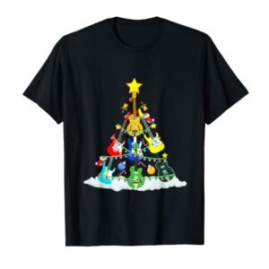 Cute Guitar Christmas Tree Music Stocking Stuffer T-Shirt