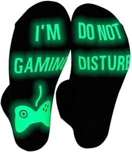 dkxzwl do not disturb i’m gaming socks novelty socks funny christmas stocking stuffers gifts for kids sons boyfriends husbands dad father