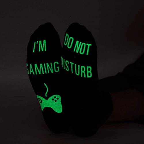 DKXZWL Do Not Disturb I'm Gaming Socks Novelty Socks Funny Christmas Stocking Stuffers Gifts for Kids Sons Boyfriends Husbands Dad Father