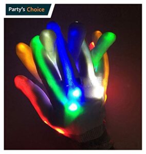 lizaida menendez skeleton gloves,led gloves,light up gloves,finger light magic toys gift stocking stuffers for boys girls (white, adult)