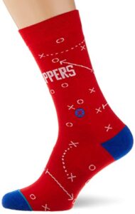 stance men’s m545a19cli clippers playbook crew sock, red – large