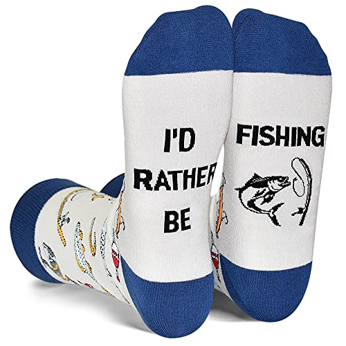 Fishing Gifts for Men, Funny Fish Dress Socks, Novelty Birthday Fathers Day Gift