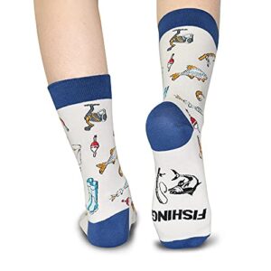 Fishing Gifts for Men, Funny Fish Dress Socks, Novelty Birthday Fathers Day Gift