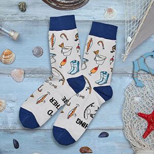 Fishing Gifts for Men, Funny Fish Dress Socks, Novelty Birthday Fathers Day Gift