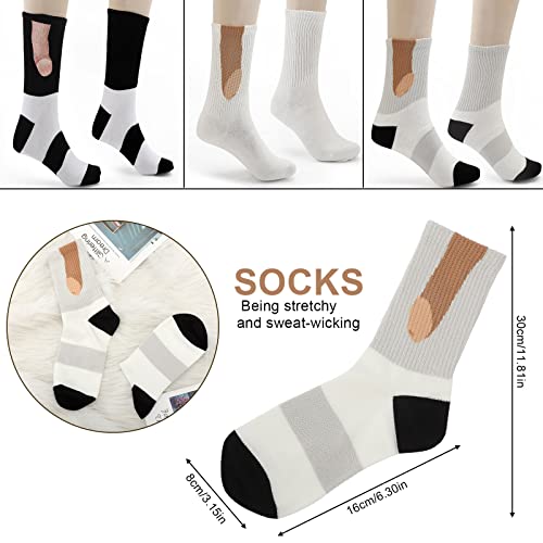 DCQRY 2Pairs Show off Socks Funny Men Women Funny Pattern Casual Socks Cotton Novelty Show off Funny Colorful Socks for Men