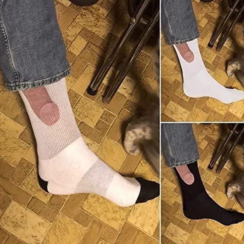 DCQRY 2Pairs Show off Socks Funny Men Women Funny Pattern Casual Socks Cotton Novelty Show off Funny Colorful Socks for Men