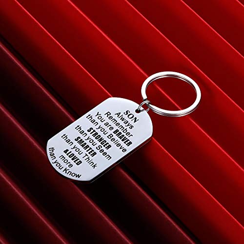 Christmas Gifs for Son Stocking Stuffers from Mom Dad Inspirational Keychain from Stepmother Stepfather Gif to Stepson Always Remember You Are Braver Valentine's Day Graduation Family