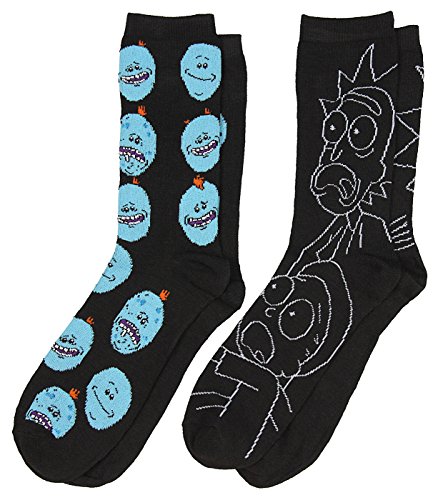 Rick And Morty 2 Pack Casual Crew Socks (Adult, Rm3), shoe 6-12