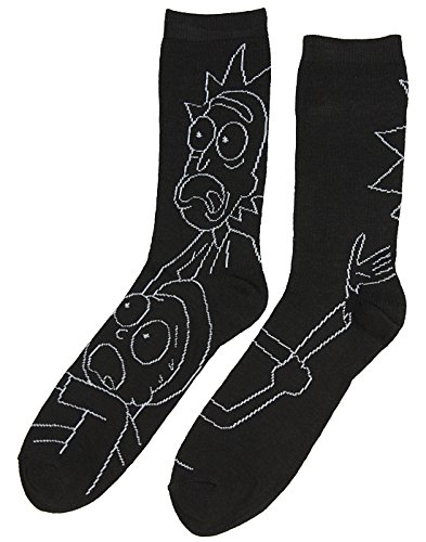 Rick And Morty 2 Pack Casual Crew Socks (Adult, Rm3), shoe 6-12