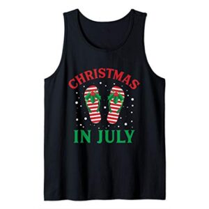 Christmas in July Flip Flops Funny Beach Summer Tank Top