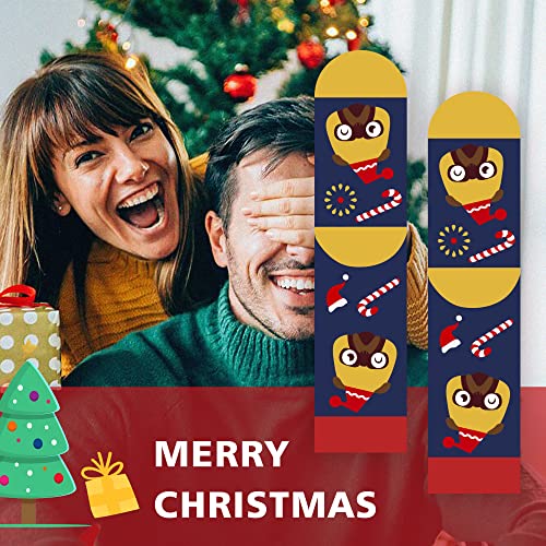 AGRIMONY Funny Christmas Socks for Men Women Teen Boys Girls - Christmas Secret Santa Gifts Fun Novelty Funky Crazy Silly Cool Cute Santa Socks Xmas Gifts Stocking Stuffers - 4 pairs