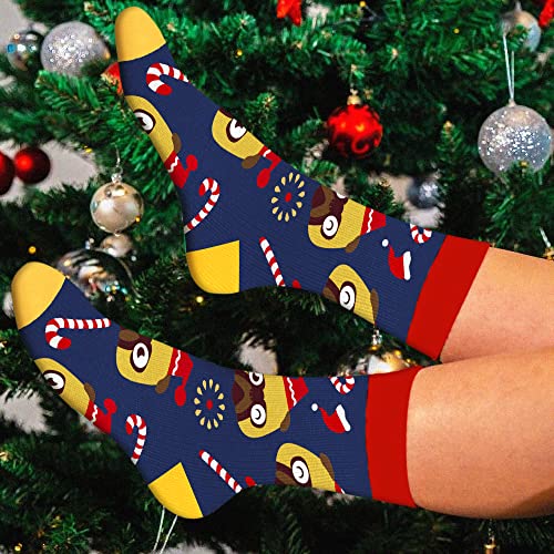 AGRIMONY Funny Christmas Socks for Men Women Teen Boys Girls - Christmas Secret Santa Gifts Fun Novelty Funky Crazy Silly Cool Cute Santa Socks Xmas Gifts Stocking Stuffers - 4 pairs