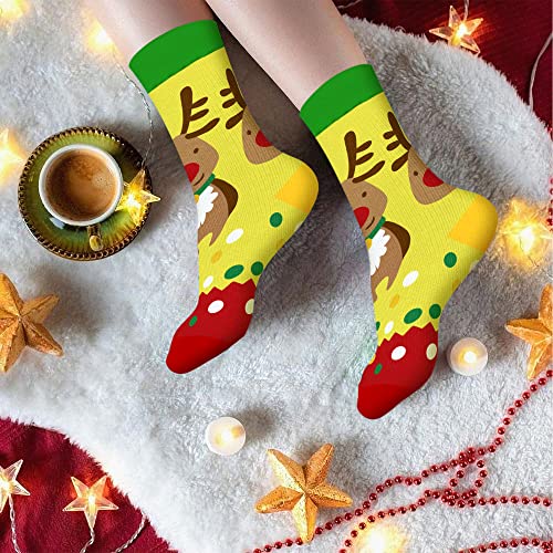 AGRIMONY Funny Christmas Socks for Men Women Teen Boys Girls - Christmas Secret Santa Gifts Fun Novelty Funky Crazy Silly Cool Cute Santa Socks Xmas Gifts Stocking Stuffers - 4 pairs