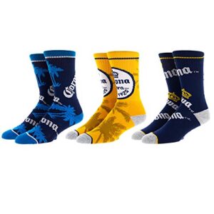 corona beer 3-pack athletic crew socks set