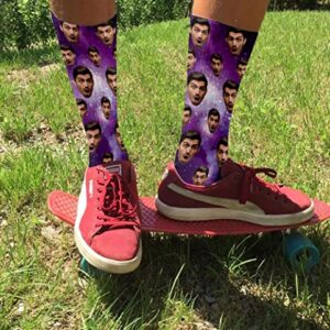 Jecivila Custom Face Socks with Photo, Personalized Funny Crew Sock - Print Your Picture, Customized Fun Gifts for Men Women