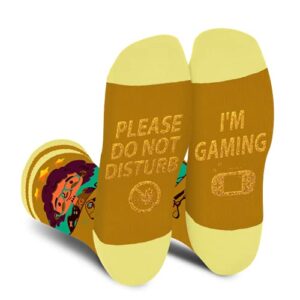 gaming gamer socks for men women teen boys – do not disturb i’m gaming socks novelty funny crew socks – gifts for gamer lovers boys son husband stocking stuffers