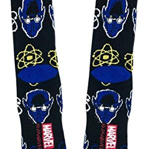 Marvel Comics X-Men Blue Beast Fusion Symbol Crew Socks